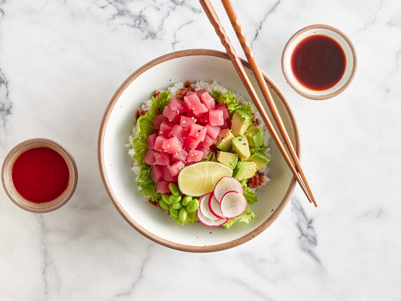 Poke Bowl - Tuna & Avocado Bowl - Hissho Sushi